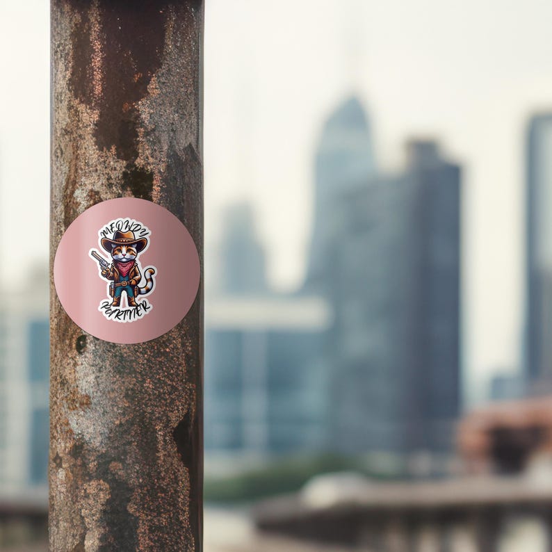 Cute Cat With a Hat, Cute Cowboy Boots, Meowdy Partner Sticker, Stick ...