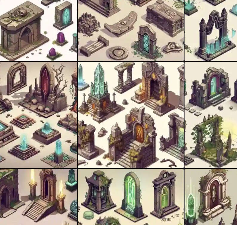 Necropolis Art Pack : 2D Isometric Assets - Etsy