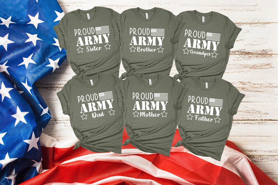 Custom Proud Army Family Matching Shirts, Army Family T-shirts, Dad Mom ...