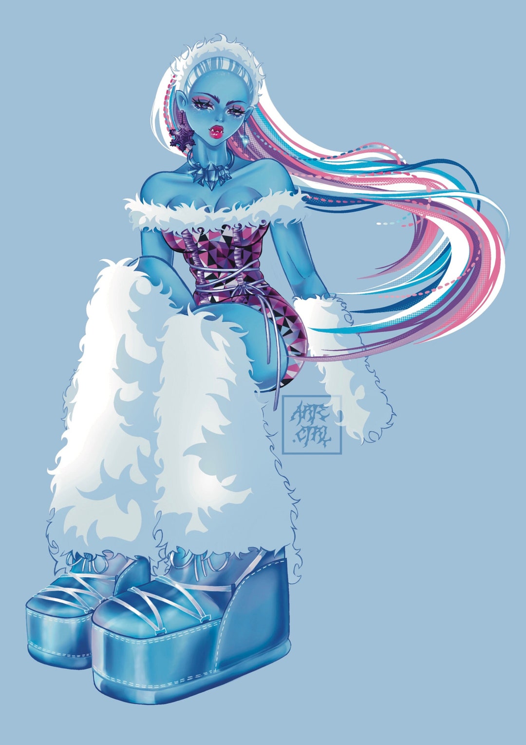 Abbey Bominable Inspired Art Print – Glossy Monster High Illustration ...