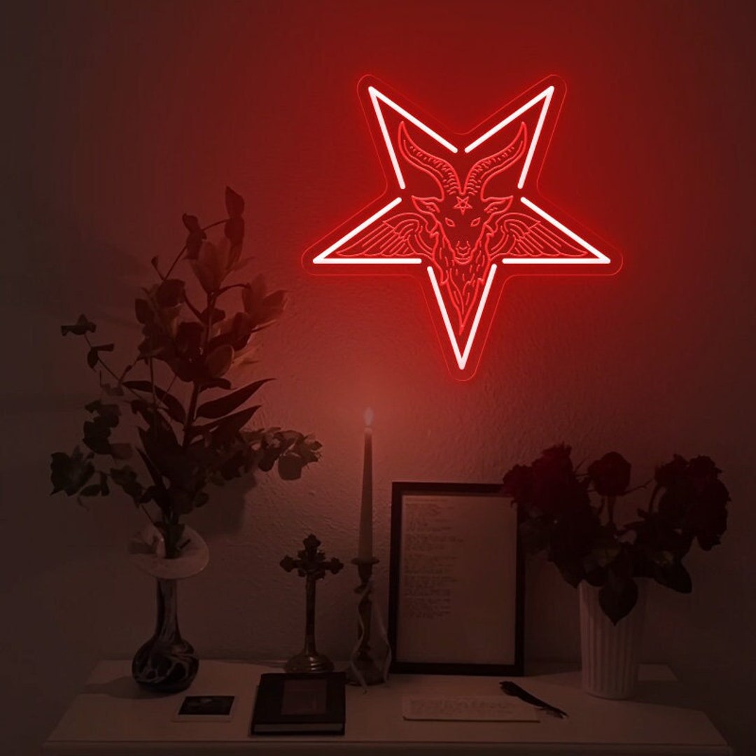 Baphomet in Star Neon Sign,gothic Dark Led Light,gothic Home Decor ...