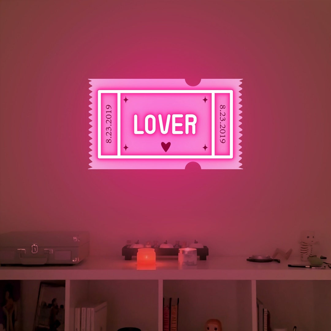Custom Album Name Neon Sign,lover,1989,red Album Sign,concert Ticket ...