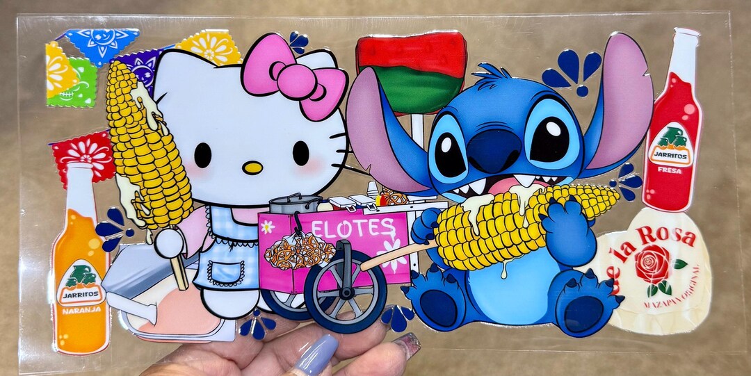 Hello Kitty & Stitch and Elotes UV Wrap - Etsy