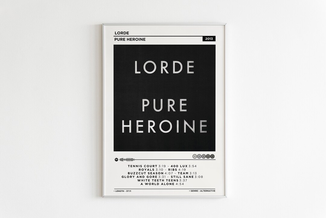 Lorde Pure Heroine Album Poster / Album Cover Poster / Music Gift ...
