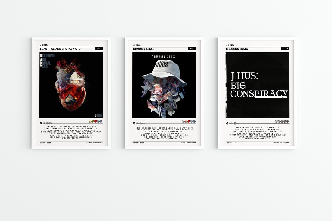J Hus Beautiful and Brutal Yard, Common Sense, Big Conspiracy Album Set ...