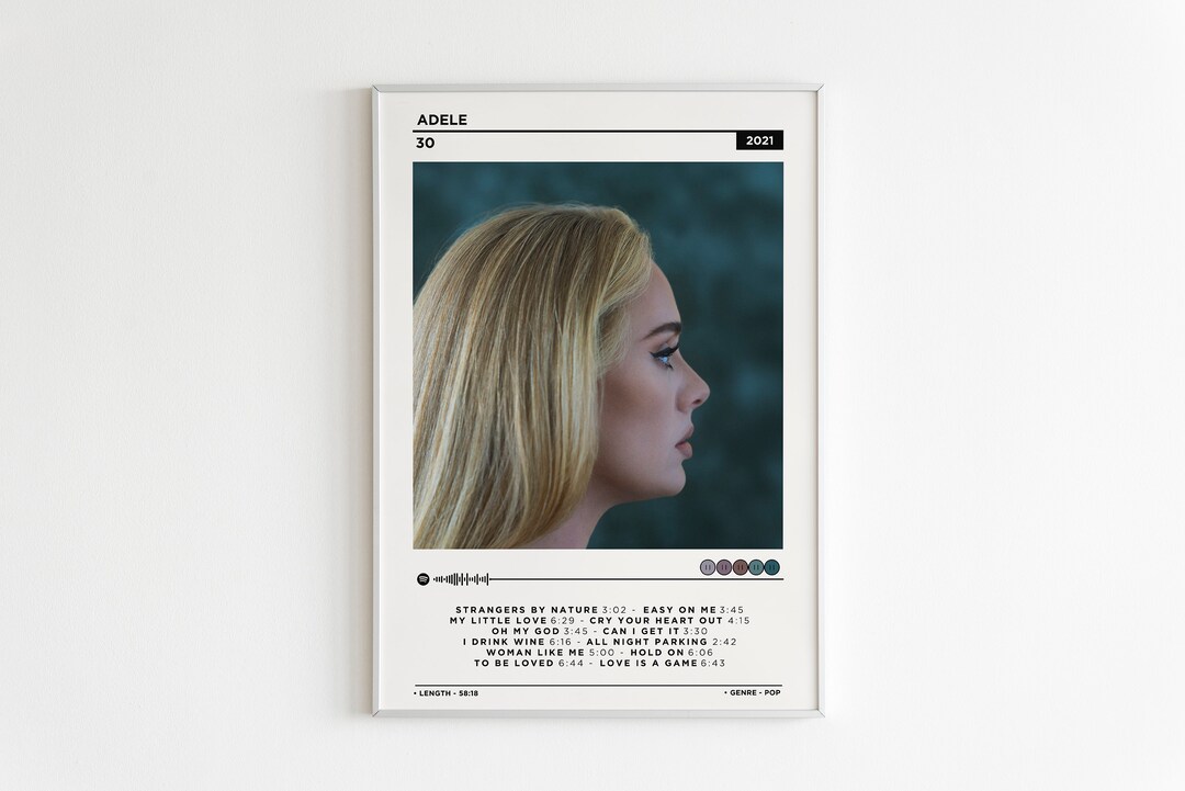 Adele 30 Album Poster / Album Cover Poster / Music Gift / Music Wall ...