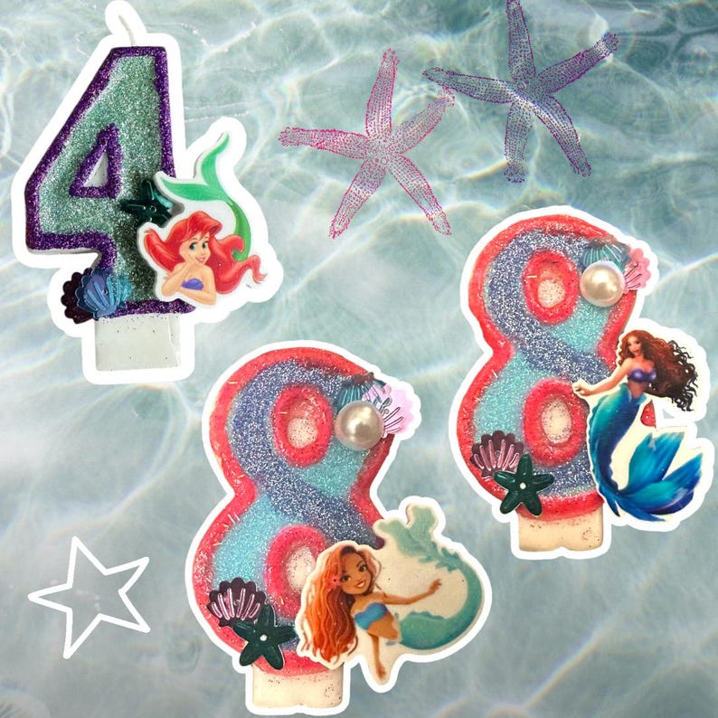 Ariel Birthday Candle - Etsy