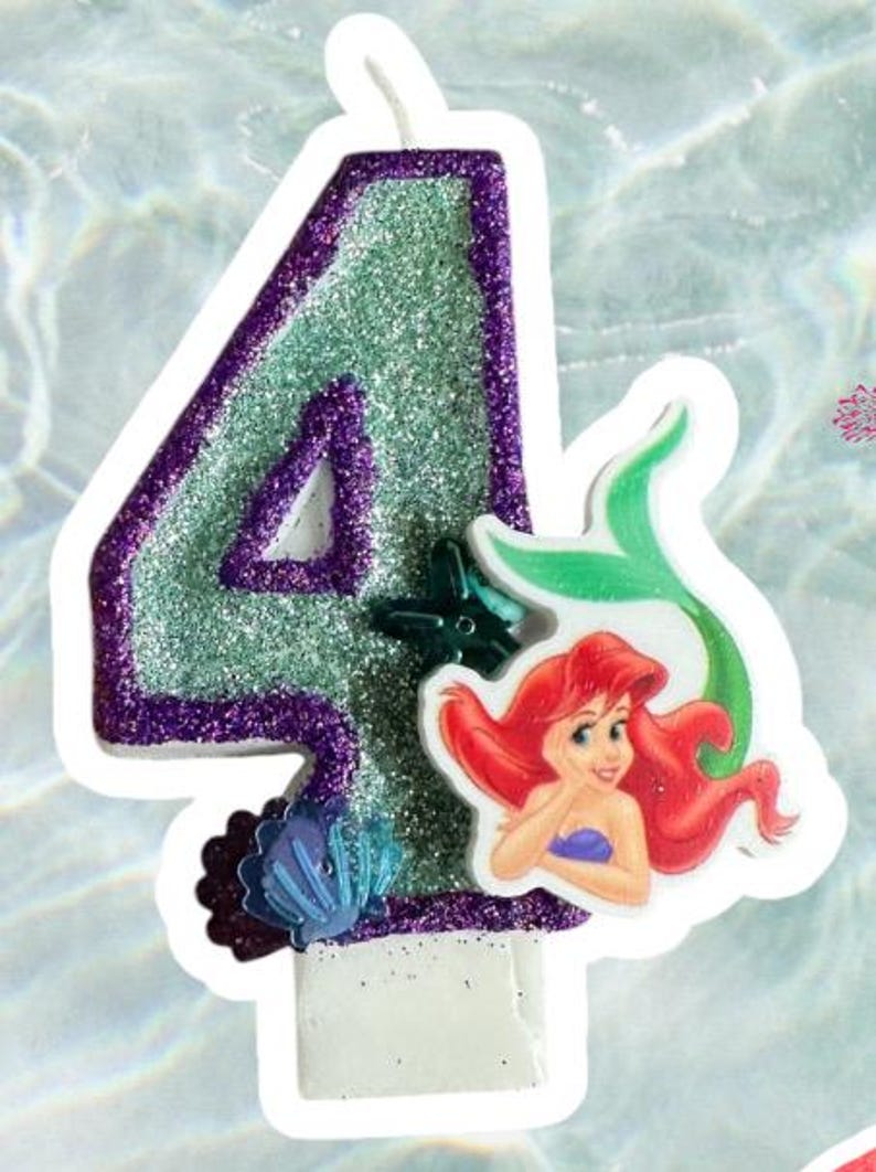 Ariel Birthday Candle - Etsy