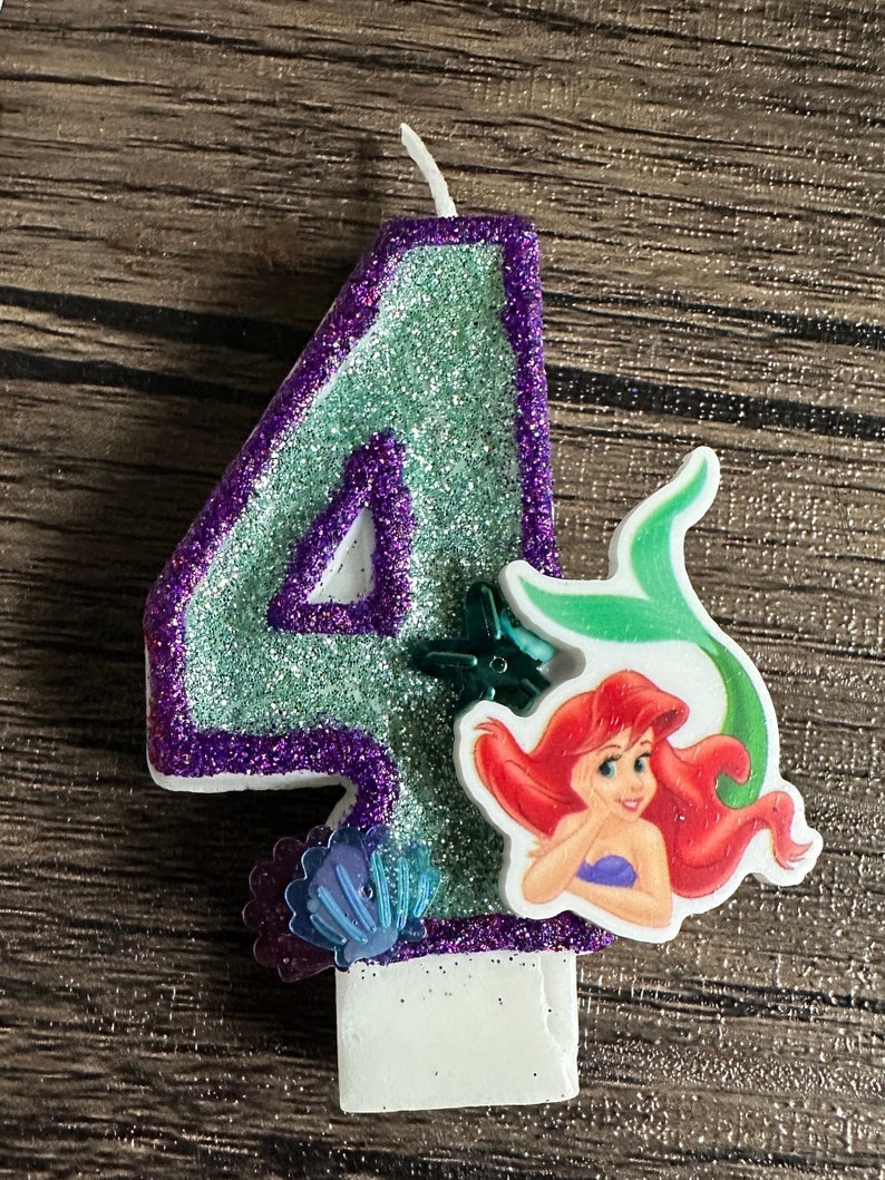 Ariel Birthday Candle - Etsy