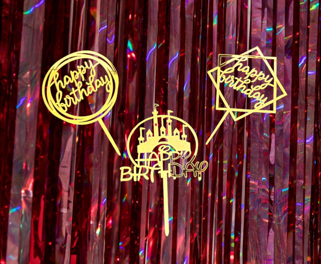 Cake Toppers gold HBD - Etsy