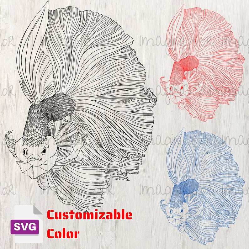 Fish SVG, Betta Fish Svg, Siamese Fighting Fis,aquarium,laser Engraver ...