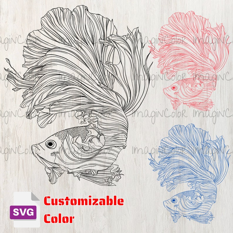 Fish SVG, Betta Fish Svg, Siamese Fighting Fis,aquarium,laser Engraver ...