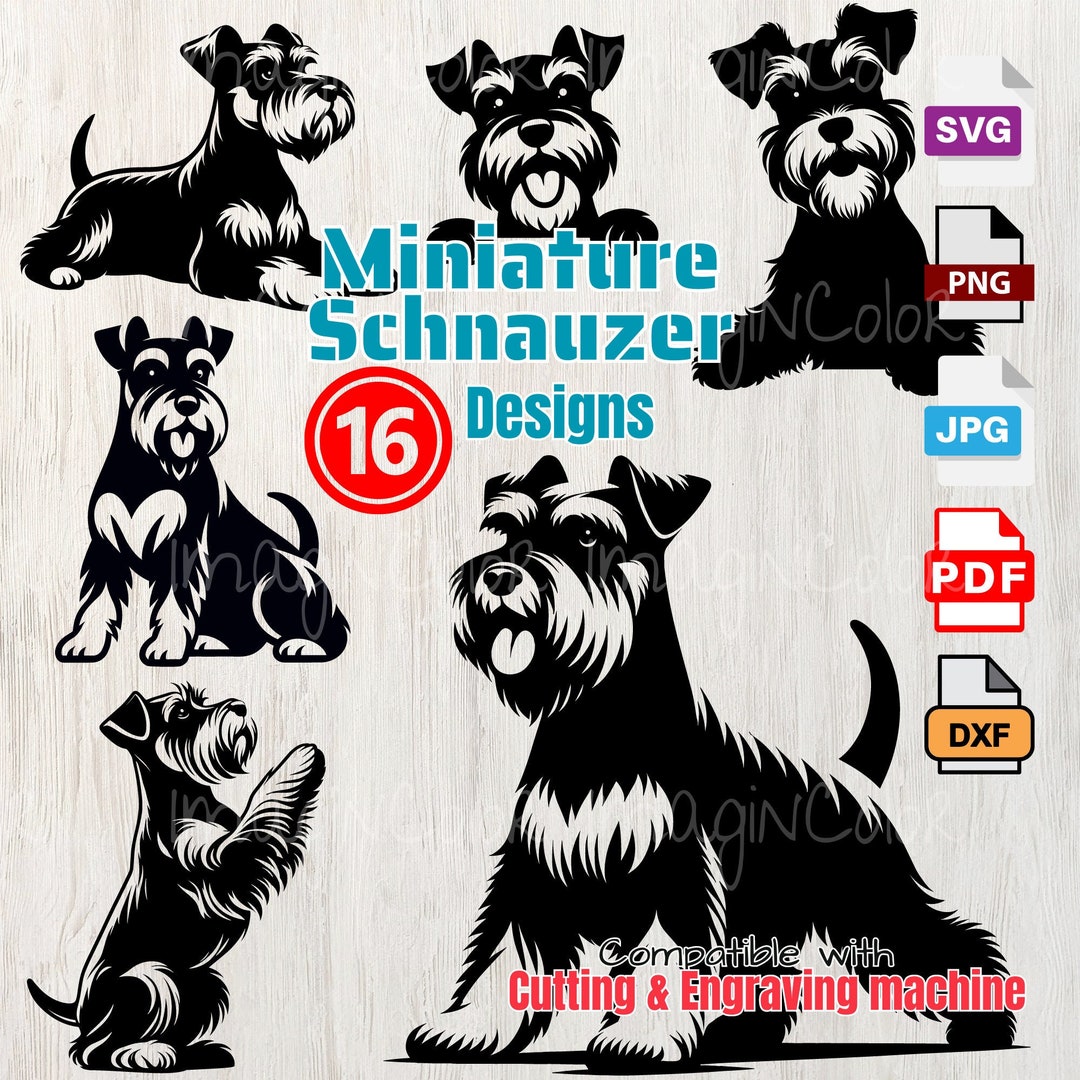 Miniature Schnauzer Dog Silhouettes Svg Png,peeking Dog Png,smile,dog ...