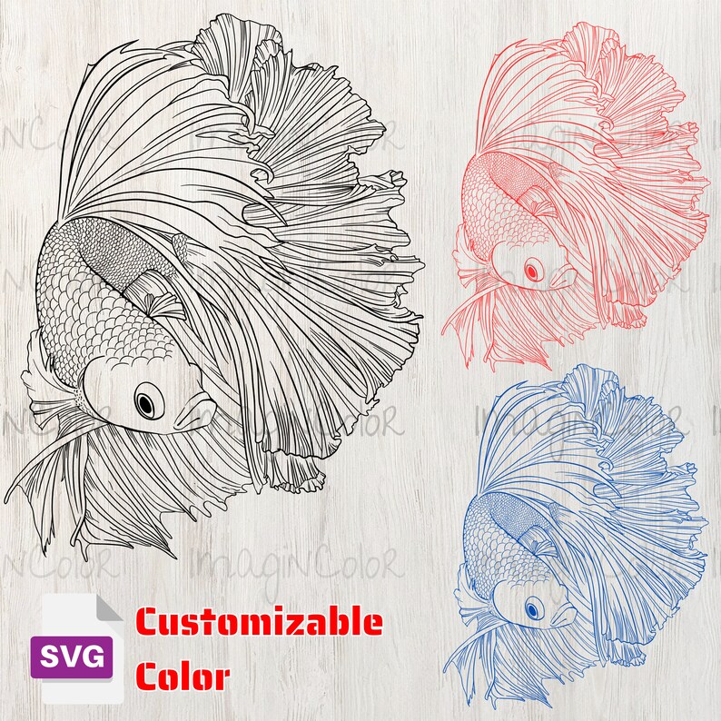 Fish SVG, Betta Fish Svg, Siamese Fighting Fis,aquarium,laser Engraver ...
