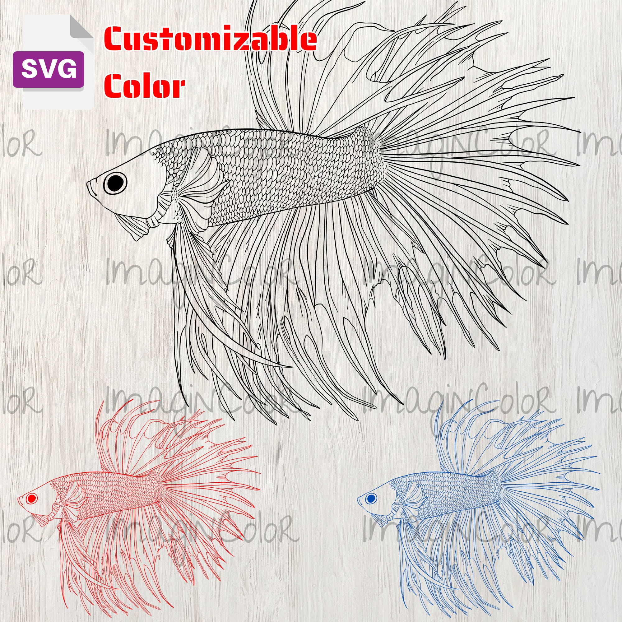 Fish SVG, Betta Fish Svg, Siamese Fighting Fis,aquarium,laser Engraver ...