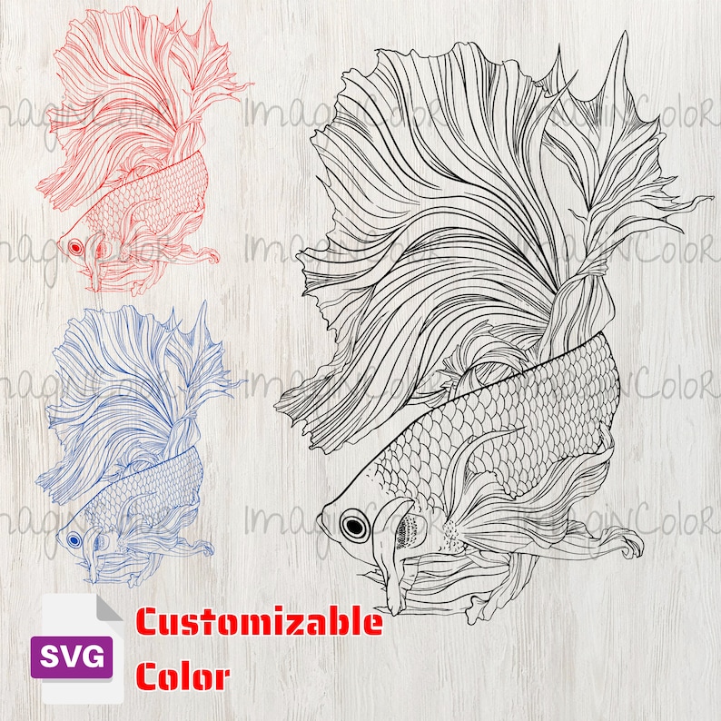 Fish SVG, Betta Fish Svg, Siamese Fighting Fis,aquarium,laser Engraver ...