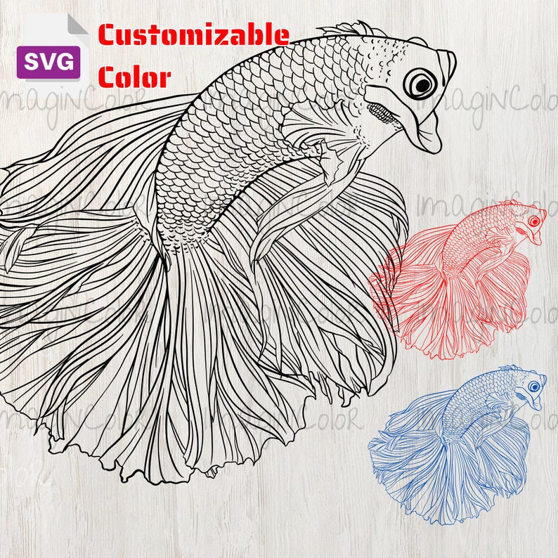Fish SVG, Betta Fish Svg, Siamese Fighting Fis,aquarium,laser Engraver ...