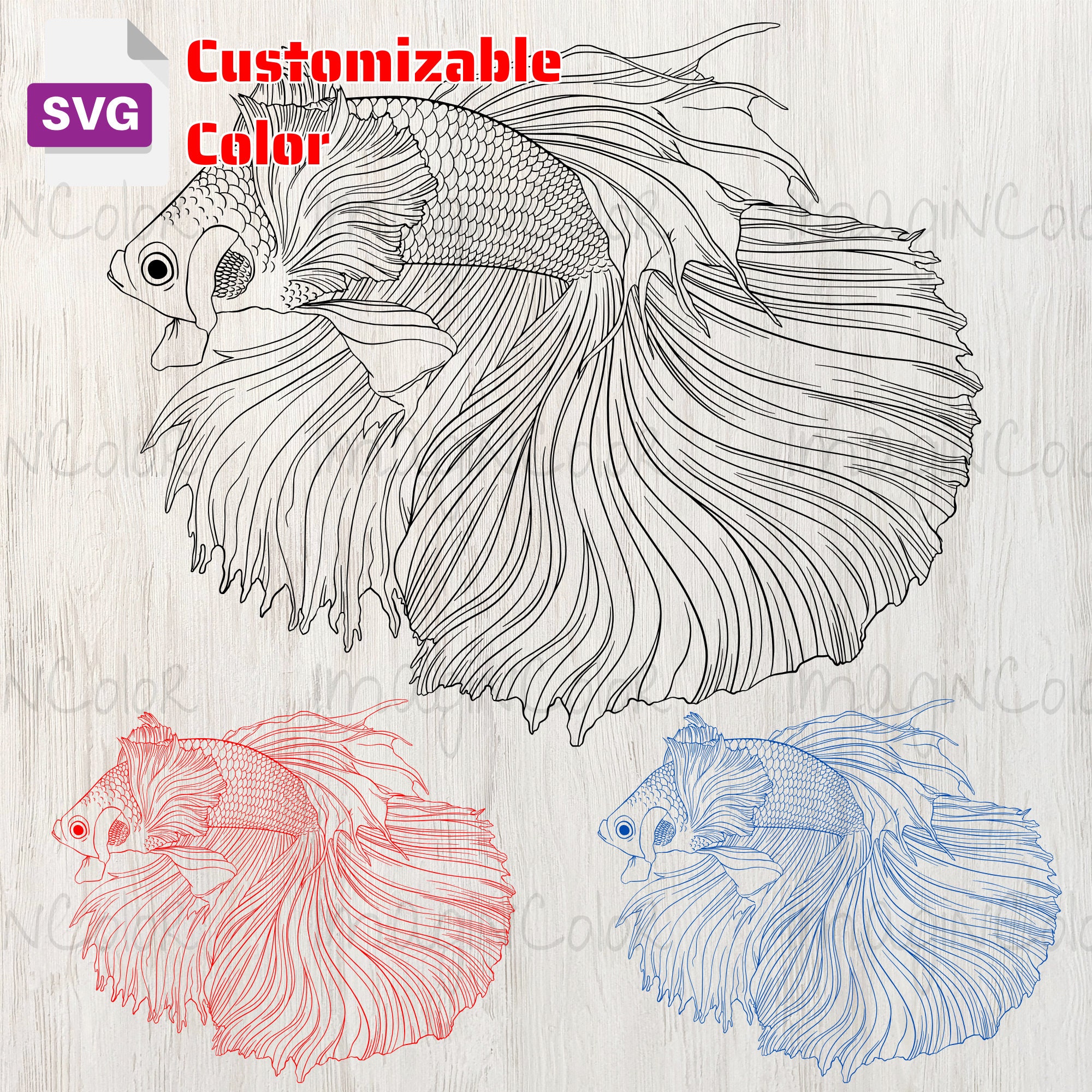 Fish SVG, Betta Fish Svg, Siamese Fighting Fis,aquarium,laser Engraver ...