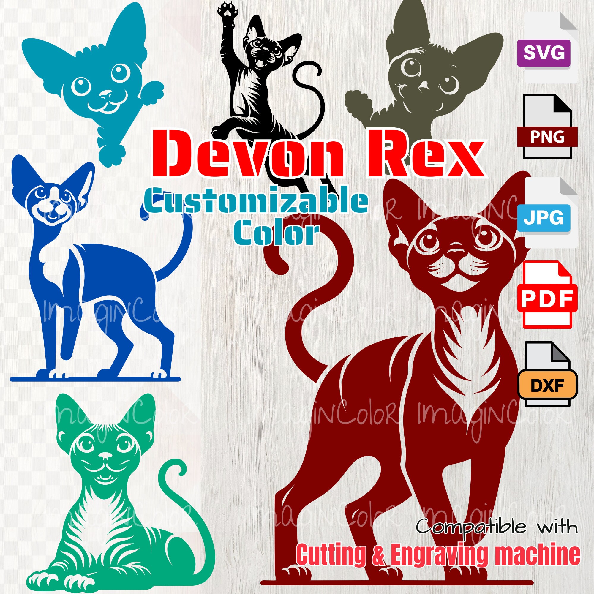 Devon Rex Cat Vector SVG Silhouettes,peeking Cat SVG PNG Dxf, Cricut ...