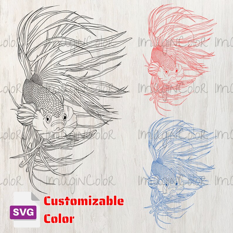 Fish SVG, Betta Fish Svg, Siamese Fighting Fis,aquarium,laser Engraver ...