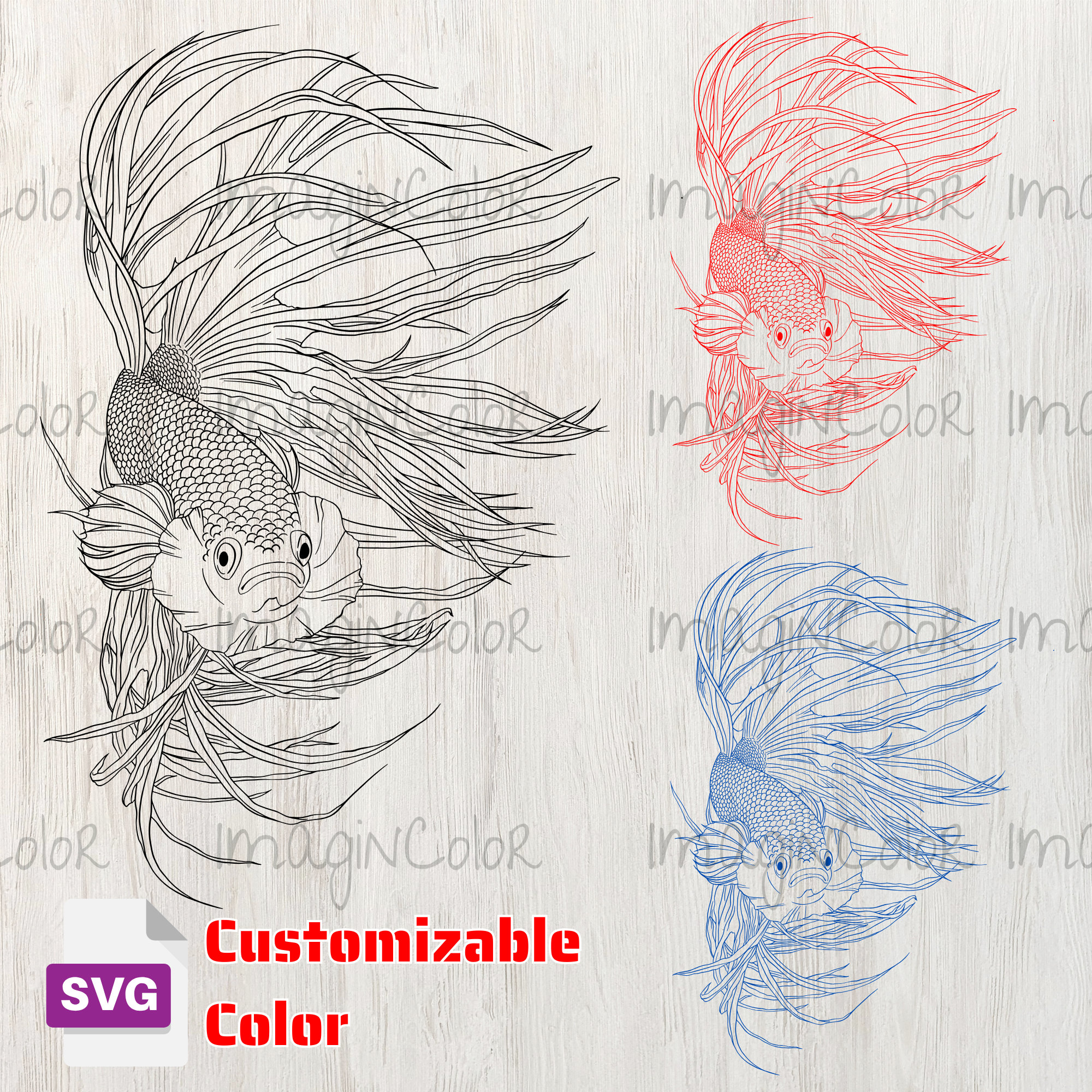 Fish SVG, Betta Fish Svg, Siamese Fighting Fis,aquarium,laser Engraver ...