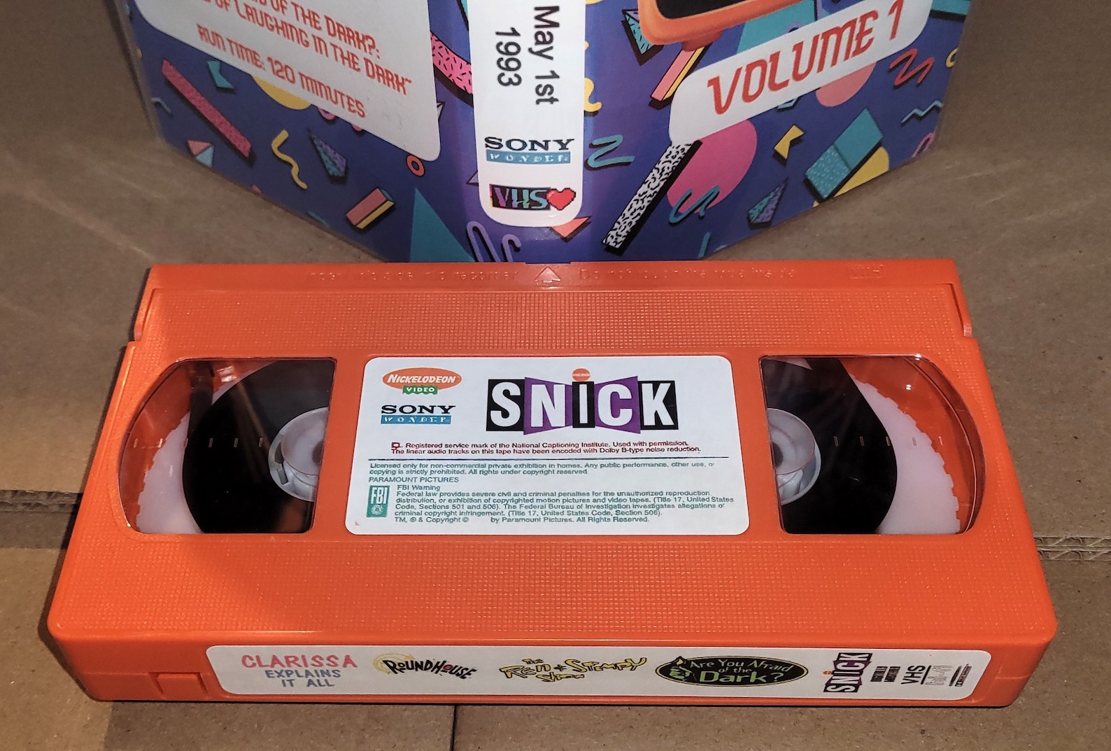 Nickelodeon SNICK 1993 VHS Orange Tape Clarissa Ren & Stimpy AYAOTD 90 ...