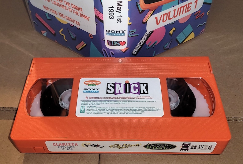 Nickelodeon SNICK 1993 VHS Orange Tape Clarissa Ren & Stimpy AYAOTD 90 ...