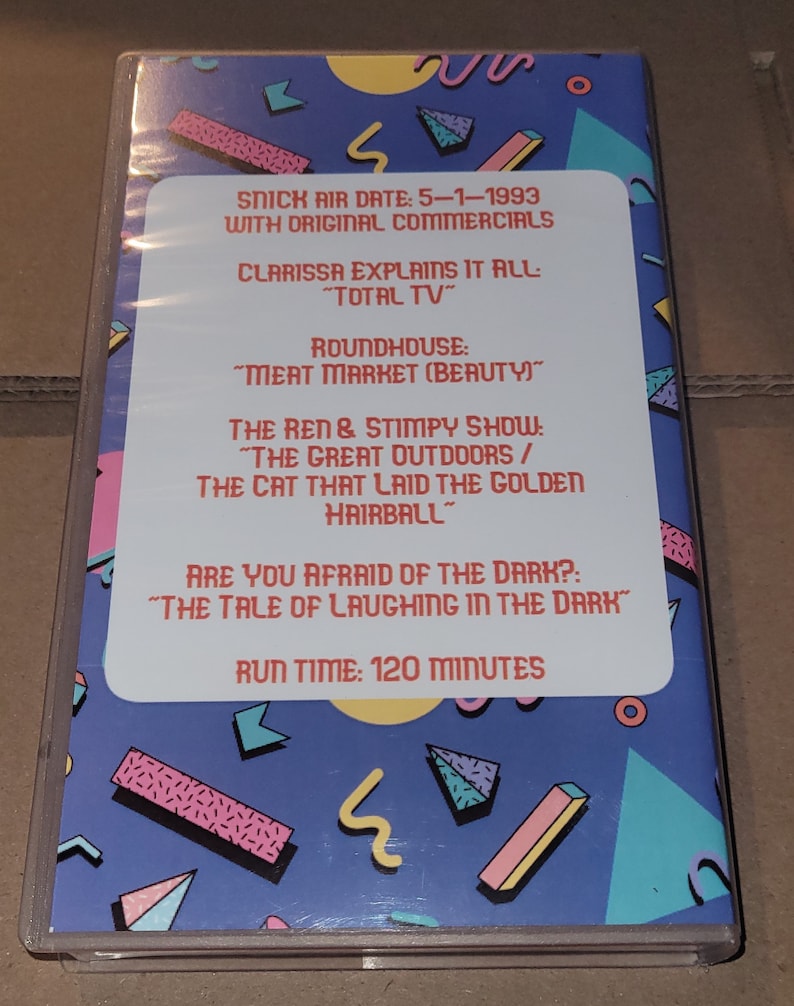Nickelodeon SNICK 1993 VHS Orange Tape Clarissa Ren & Stimpy AYAOTD 90 ...