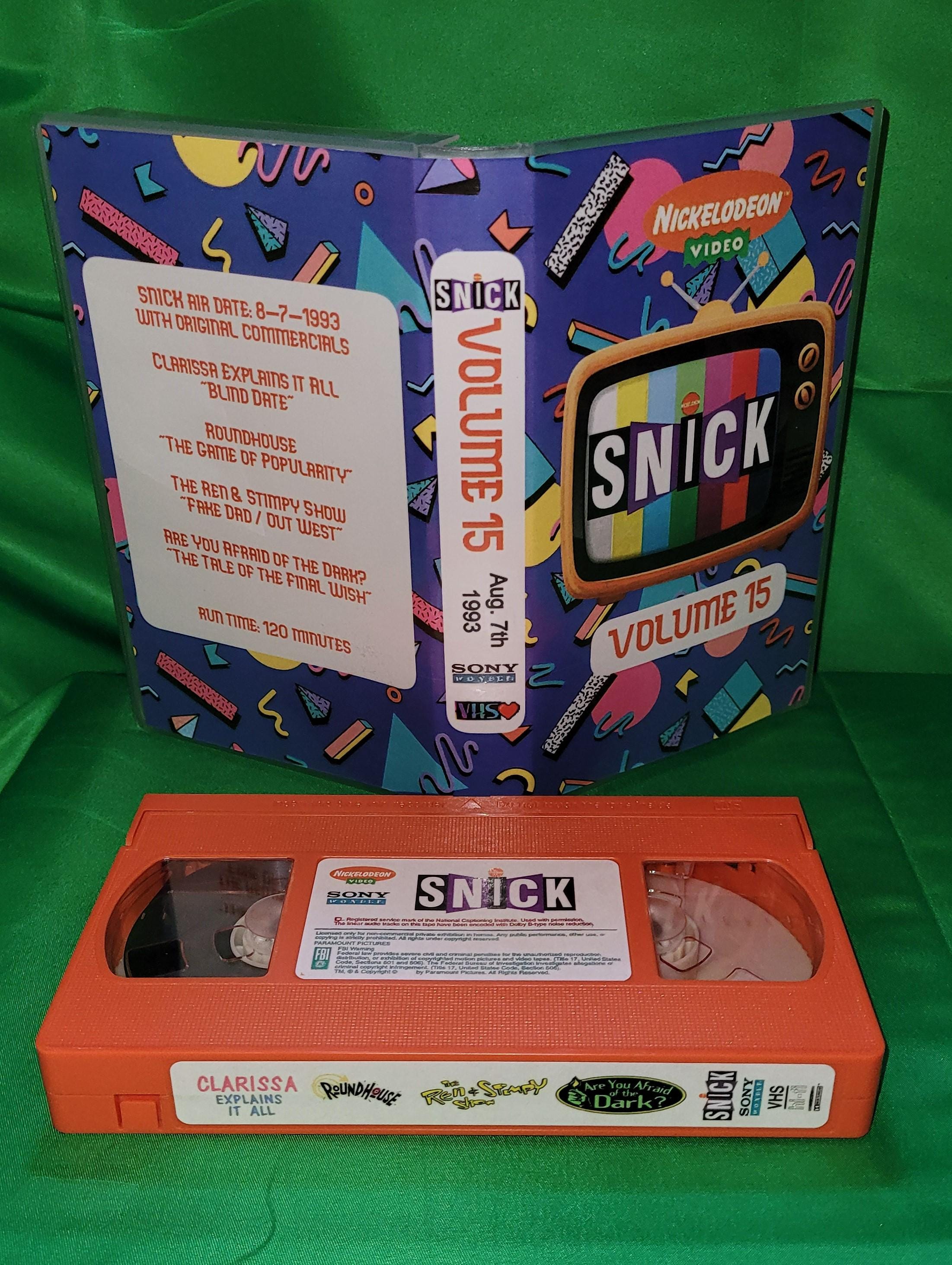 Nickelodeon SNICK 1993 VHS Orange Tape Clarissa Ren & Stimpy AYAOTD 90 ...