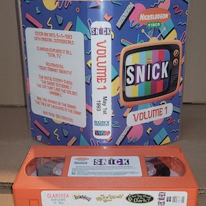 Nickelodeon SNICK 1993 VHS Orange Tape Clarissa Ren & Stimpy AYAOTD 90 ...