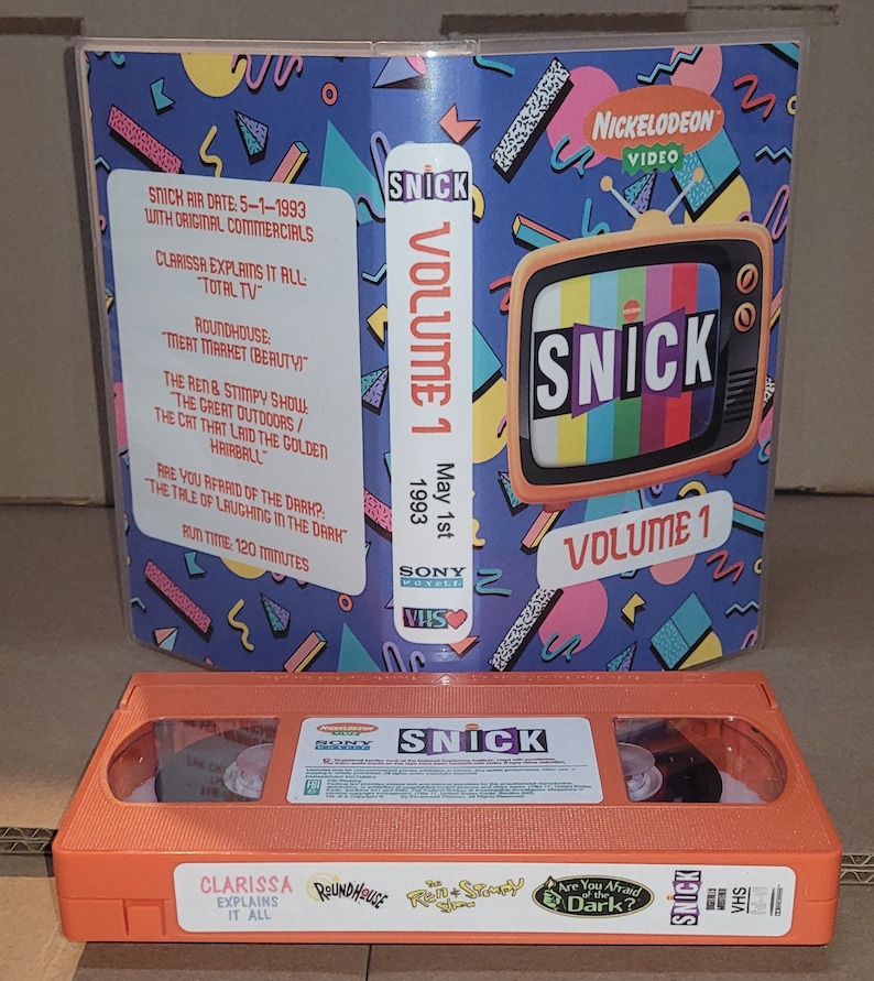 Nickelodeon SNICK 1993 VHS Orange Tape Clarissa Ren & Stimpy AYAOTD 90 ...
