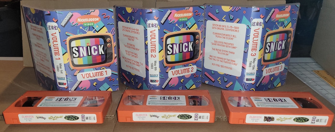 Nickelodeon SNICK 1993 VHS Orange Tape Clarissa Ren & Stimpy AYAOTD 90 ...
