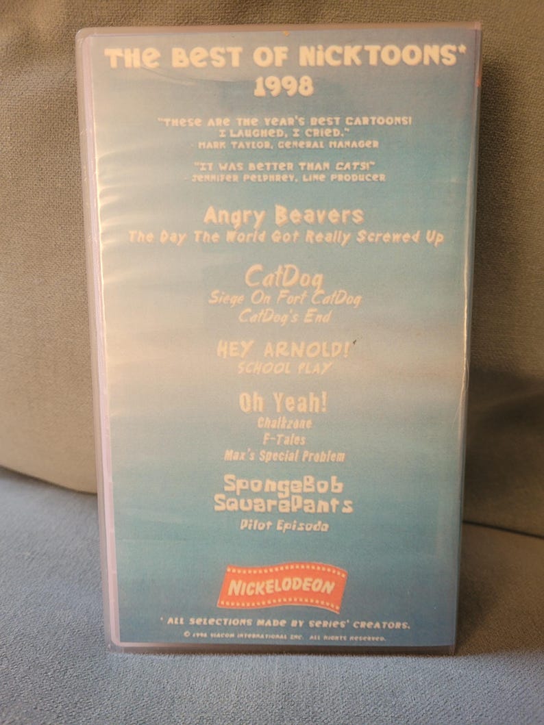 Nickelodeon the Best of Nicktoons 1998 VHS 90's Angry Beavers Catdog Oh ...