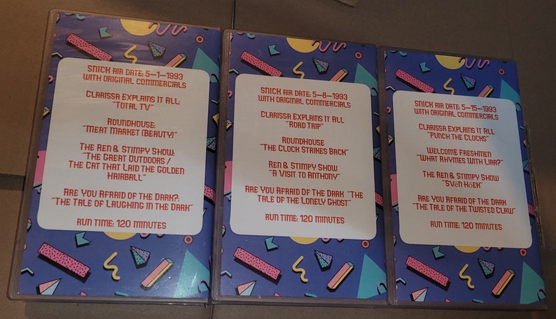 Nickelodeon SNICK 1993 VHS Orange Tape Clarissa Ren & Stimpy AYAOTD 90 ...