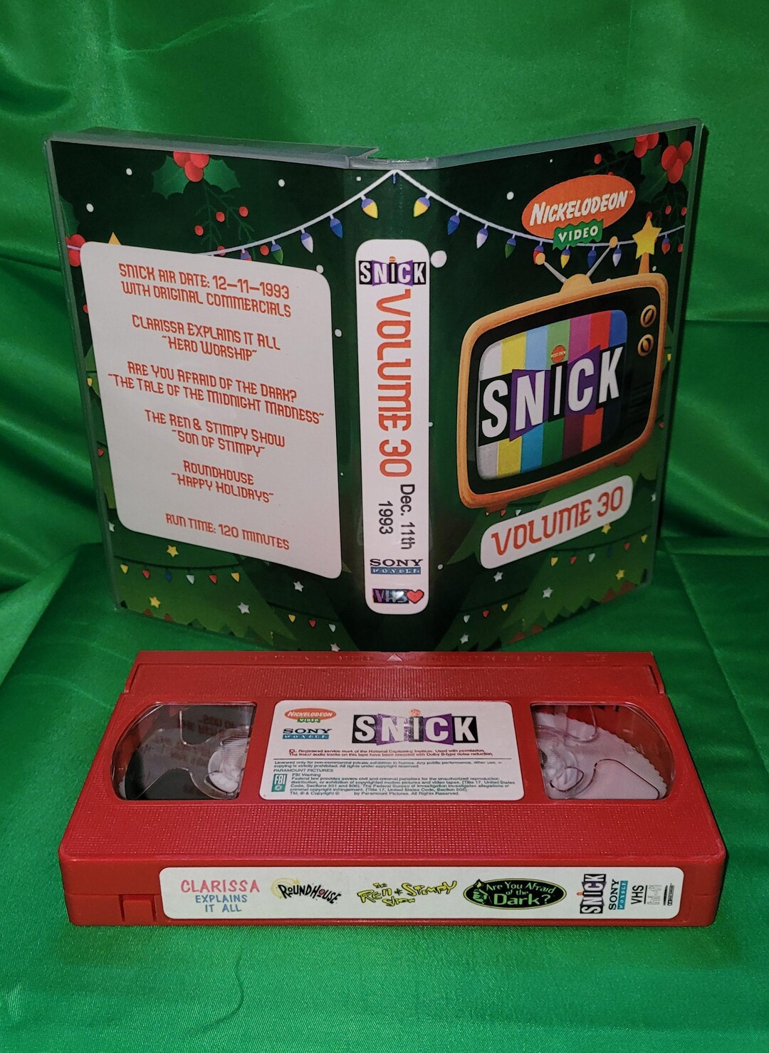 Nickelodeon SNICK Christmas 1993 VHS Red Tape Clarissa Ren & Stimpy ...