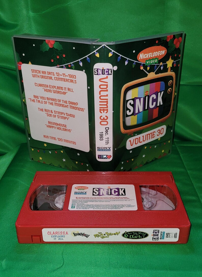 Nickelodeon SNICK Christmas 1993 VHS Red Tape Clarissa Ren & Stimpy ...