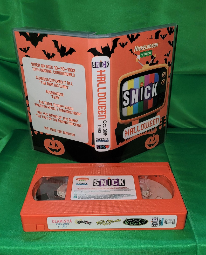Nickelodeon SNICK Halloween 1993 VHS Orange Tape Clarissa Ren & Stimpy ...