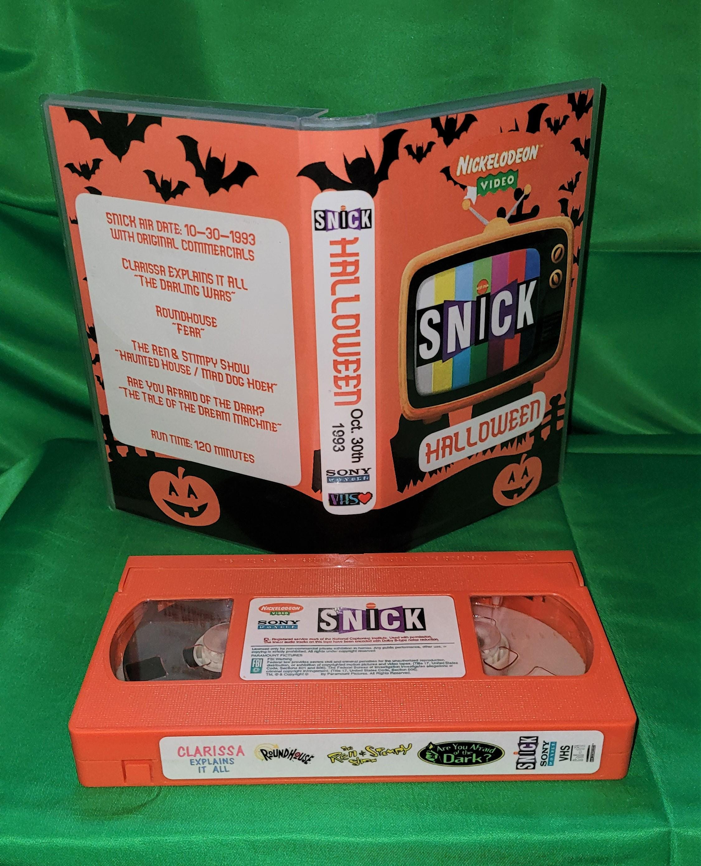 Nickelodeon SNICK Halloween 1993 VHS Orange Tape Clarissa Ren & Stimpy ...