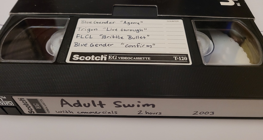 Vhs Tape Adult Swim 2003 Commercials Trigun FLCL Blue Gender Cartoons ...
