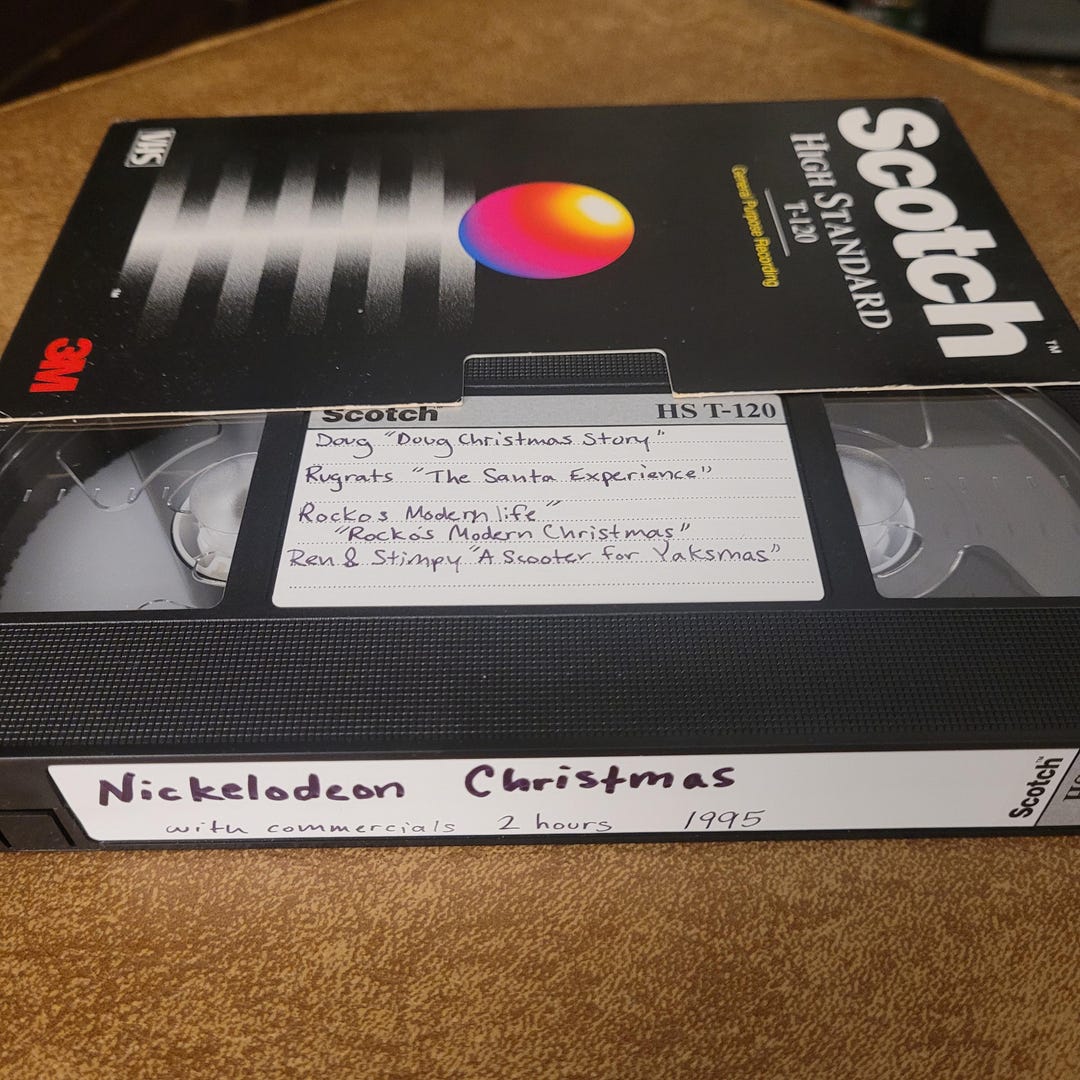VHS Tape Nickelodeon Christmas Cartoon Shows 1995 With Commercials Doug ...