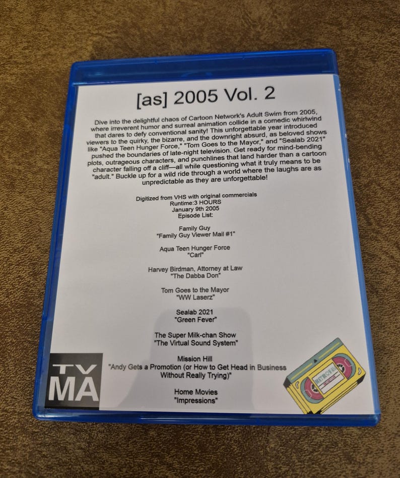 Adult Swim 10 Volumes VHS Onto Blu-ray 2005 - Etsy