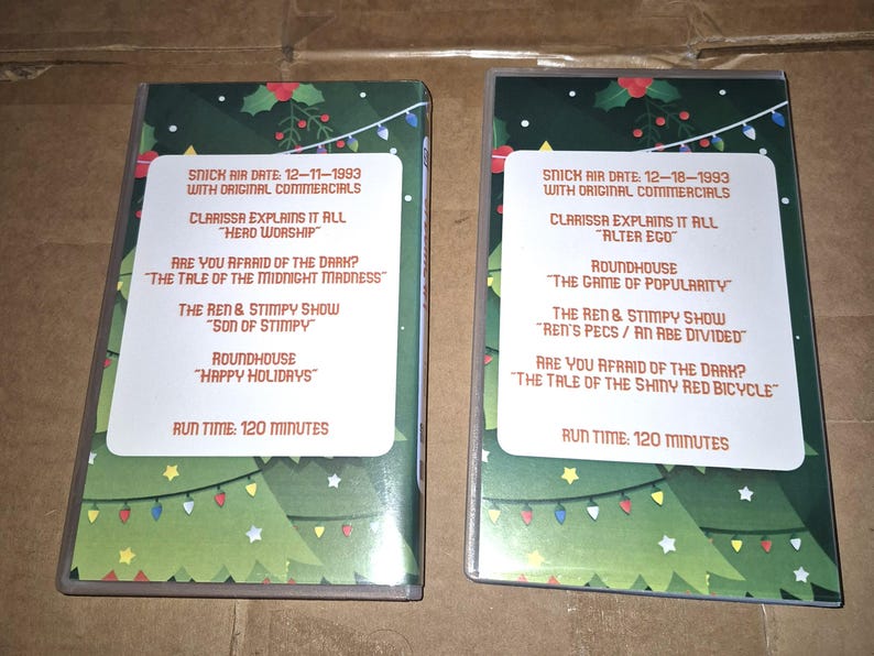 Nickelodeon SNICK Christmas 1993 Vol. 1 and 2 VHS Tape Clarissa Ren ...