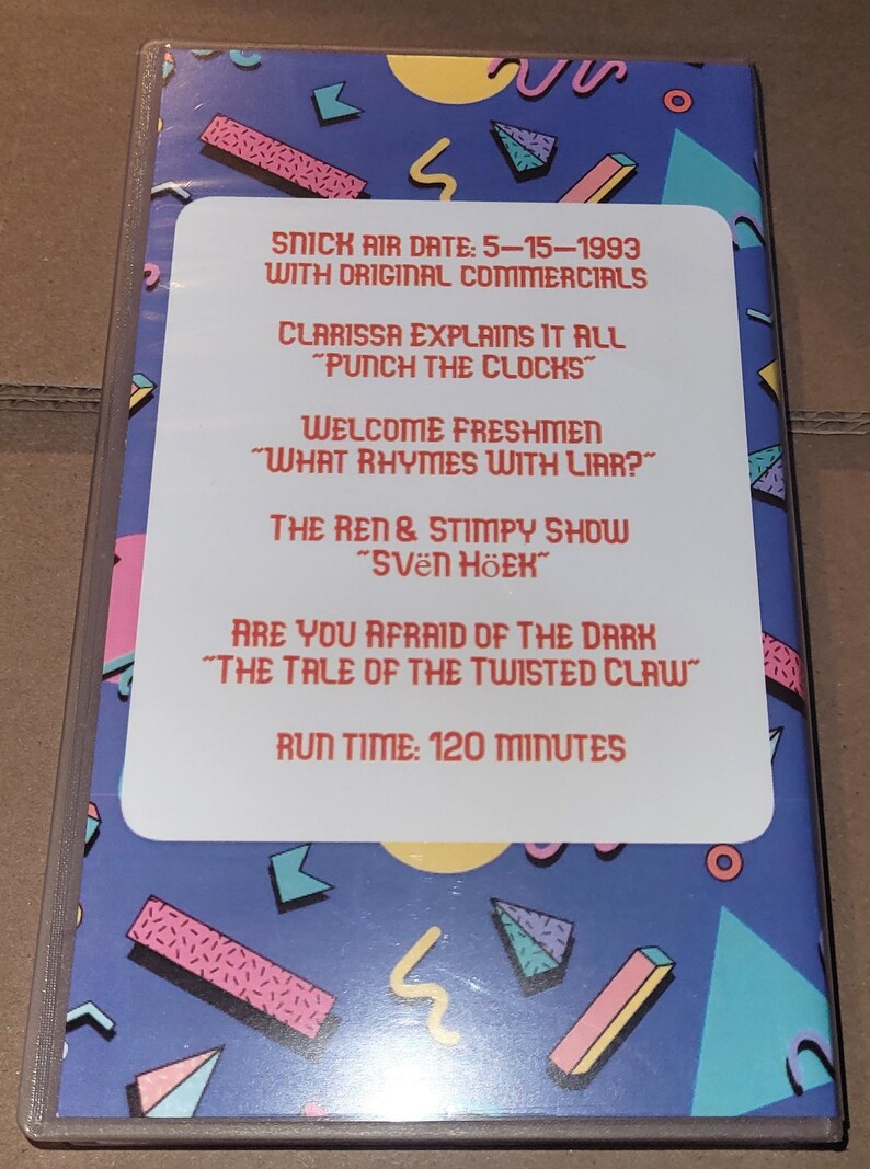 Nickelodeon SNICK 1993 VHS Orange Tape Clarissa Ren & Stimpy AYAOTD 90 ...