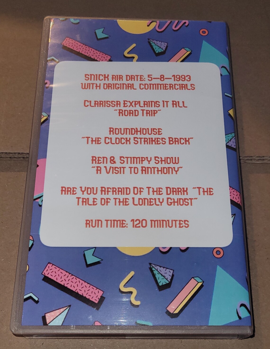 Nickelodeon SNICK 1993 VHS Orange Tape Clarissa Ren & Stimpy AYAOTD 90 ...