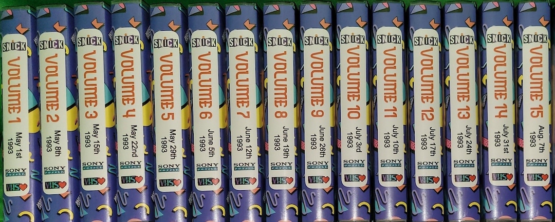 Nickelodeon SNICK 15 Volume VHS Tape Set 1993 Clarissa Ren & Stimpy ...