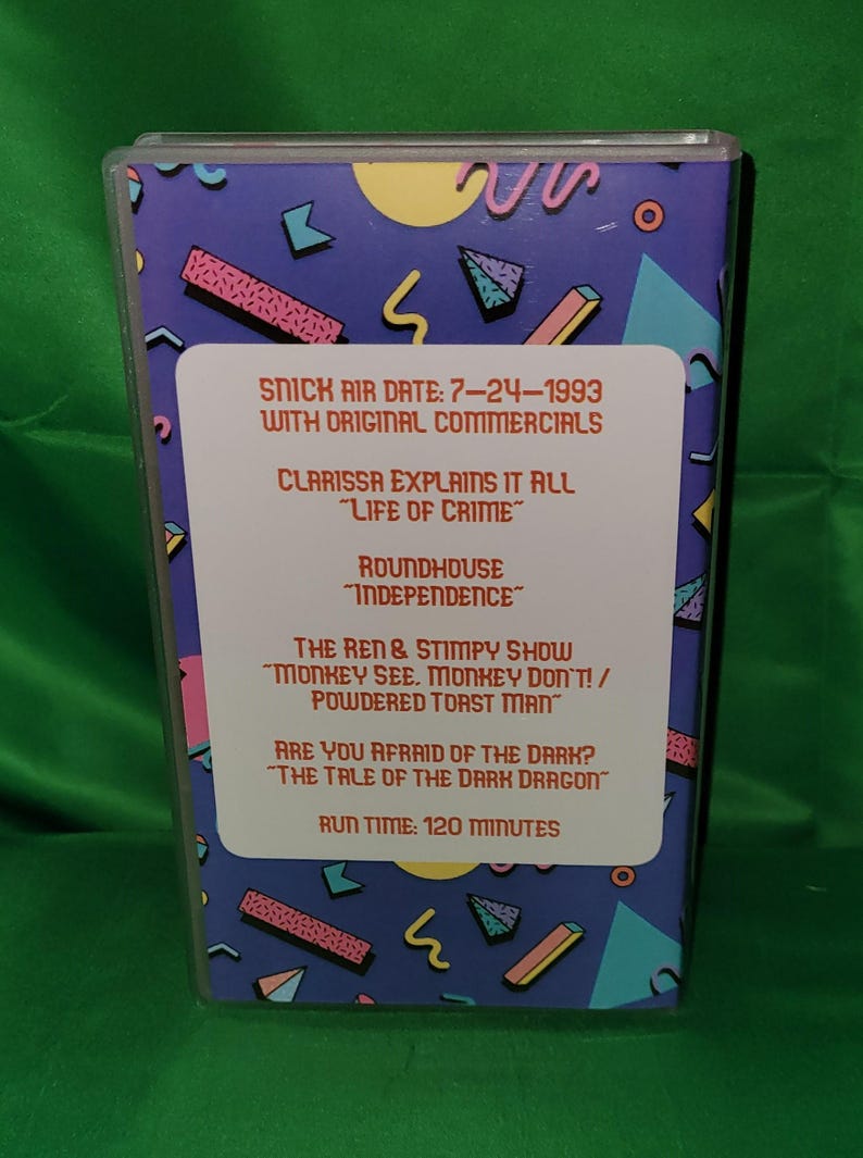 Nickelodeon SNICK 1993 VHS Orange Tape Clarissa Ren & Stimpy AYAOTD 90 ...