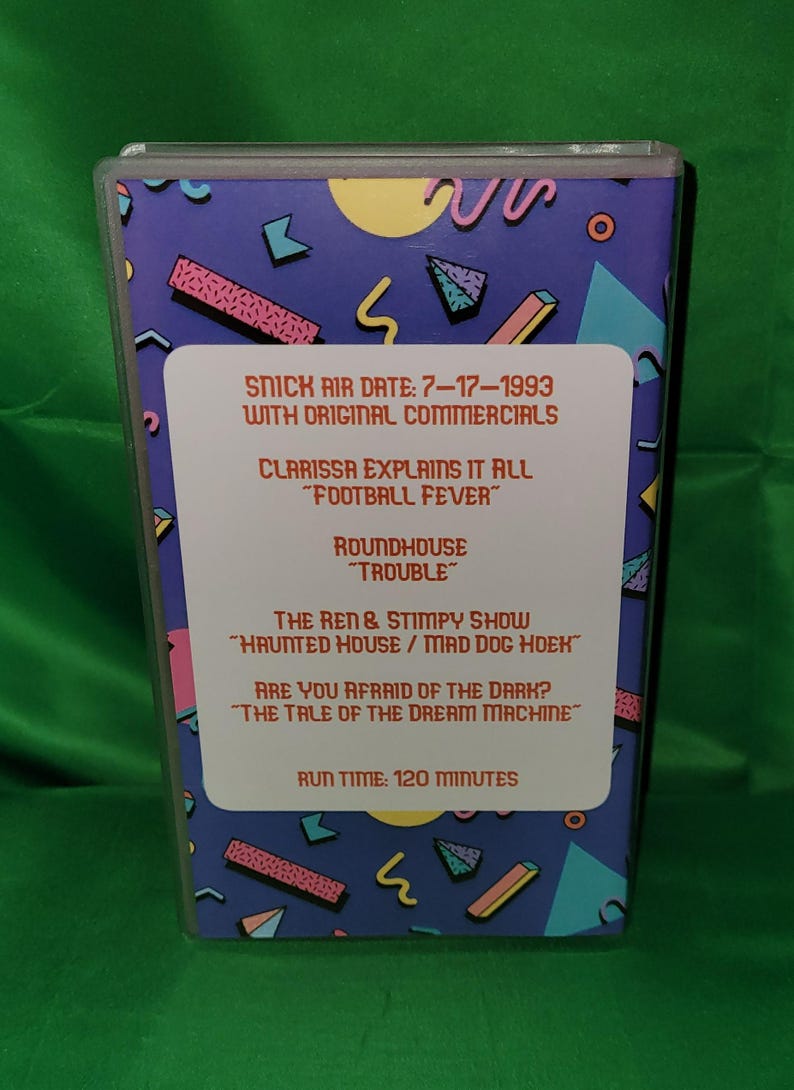 Nickelodeon SNICK 1993 VHS Orange Tape Clarissa Ren & Stimpy AYAOTD 90 ...