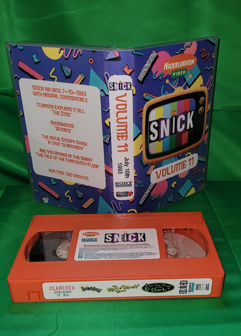 Nickelodeon SNICK 1993 VHS Orange Tape Clarissa Ren & Stimpy AYAOTD 90 ...