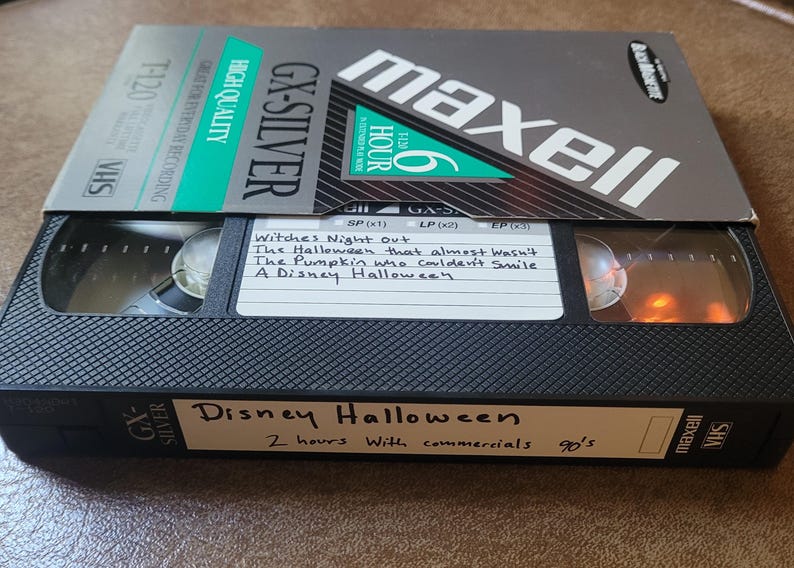 Vhs Tape Disney Halloween Cartoons With Commercials 1990's - Etsy