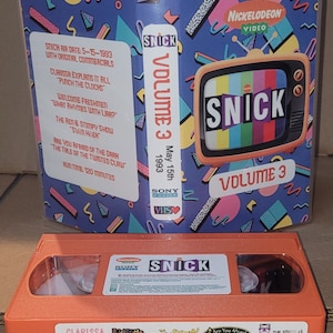 Nickelodeon SNICK 1993 VHS Orange Tape Clarissa Ren & Stimpy AYAOTD 90 ...